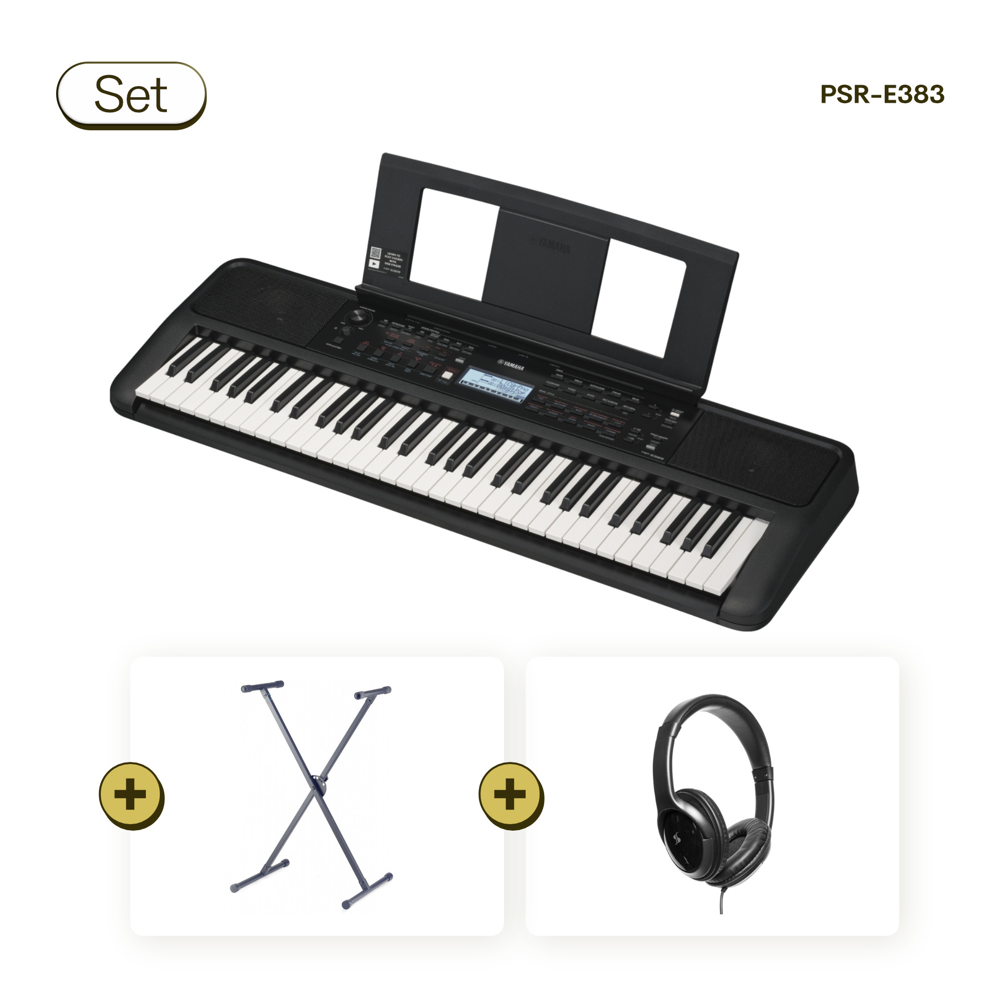 Yamaha PSR-E383 Set mit X-Ständer und Kopfhörer - Musikinstrumente und ...